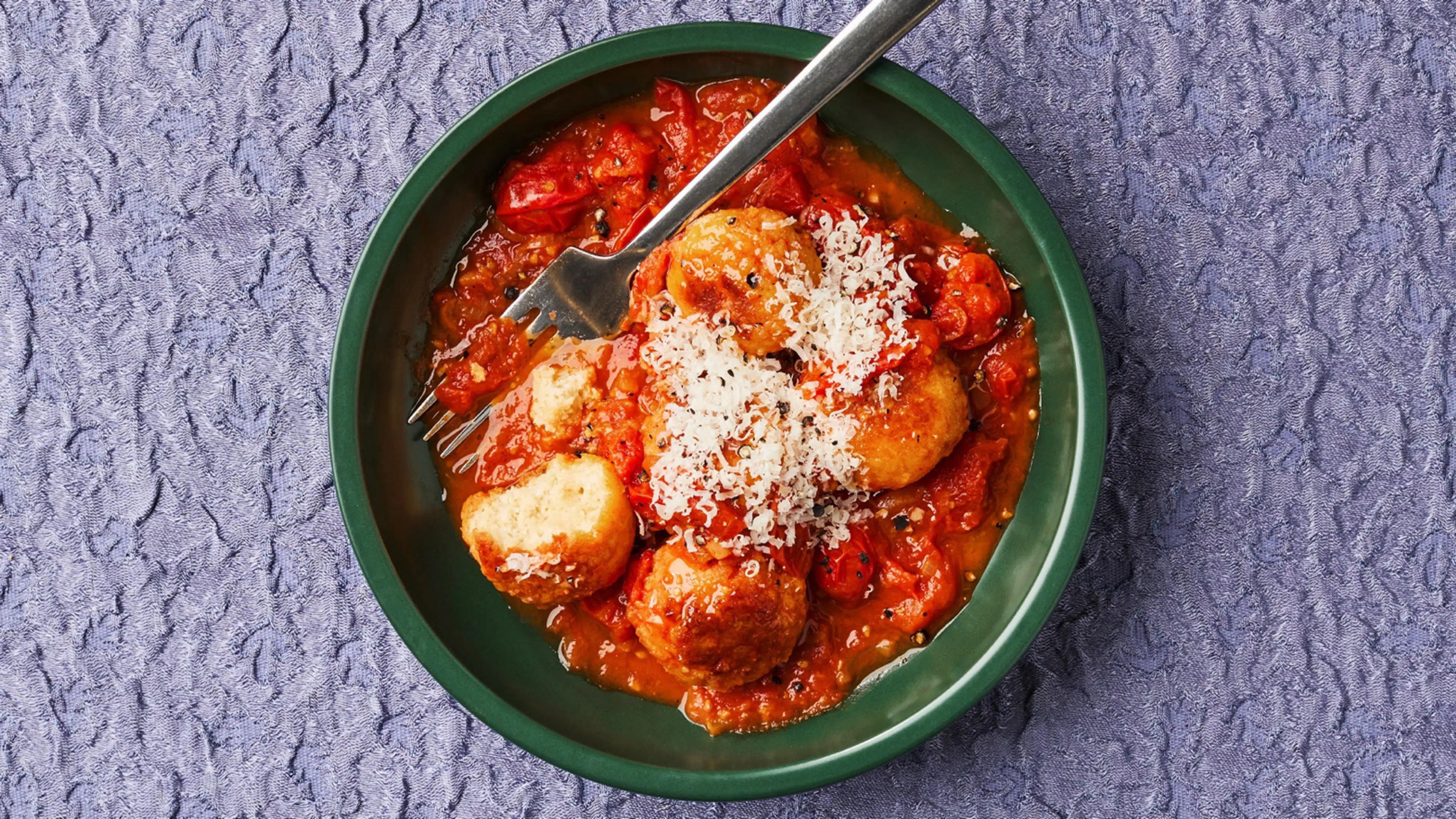 Tofu Meatballs in Burst Tomato Sauce | Umami